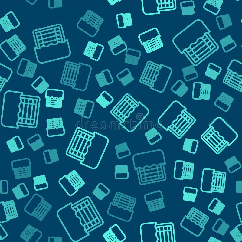 Green Line Water Polo Icon Isolated Seamless Pattern on Blue Background ...