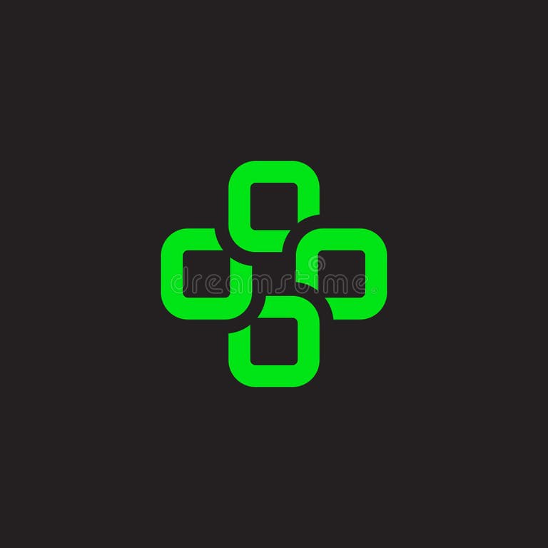 Green Linked Plus Medical Chain Logo Vector Stock Vector - Illustration ...