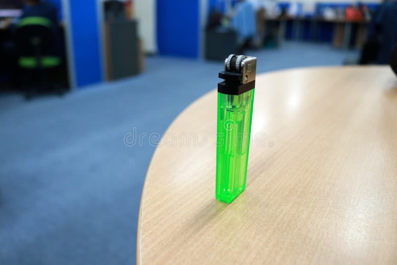 Green Liquefied Gas Lighters for Lighting Fires Stock Image - Image of ...