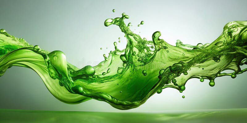 The Green Liquid that Dissolves in Water Forms an Abstract Shape ...