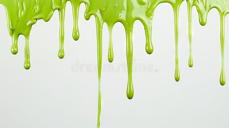 A Green Liquid Drips Down from a White Wall Stock Image - Image of draw ...