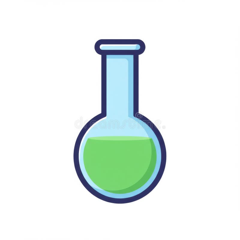 Green Liquid in Glass Flask Stock Illustration - Illustration of green ...