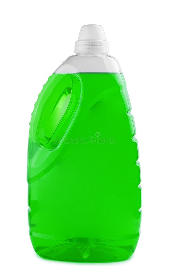 Green Liquid Soap or Detergent in a Plastic Bottle Stock Image - Image ...