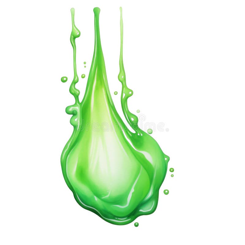 Green Liquid Splash with Droplets Stock Photo - Illustration of paint ...