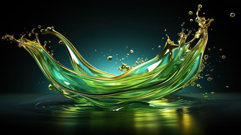 Green Liquid Splash - Eco-Friendly Fluid Abstraction Stock Photo ...