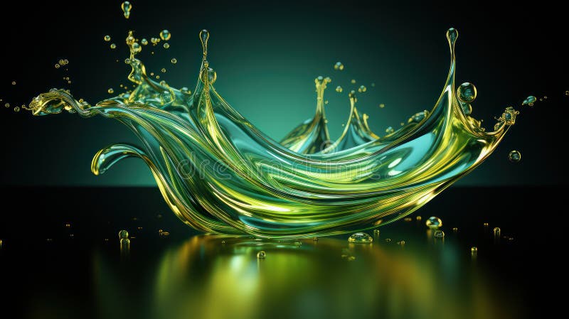 Green Liquid Splash - Eco-Friendly Fluid Abstraction Stock Image ...