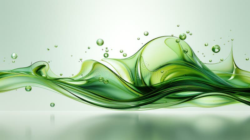 Green Liquid Splash - Eco-Friendly Fluid Abstraction Stock Image ...