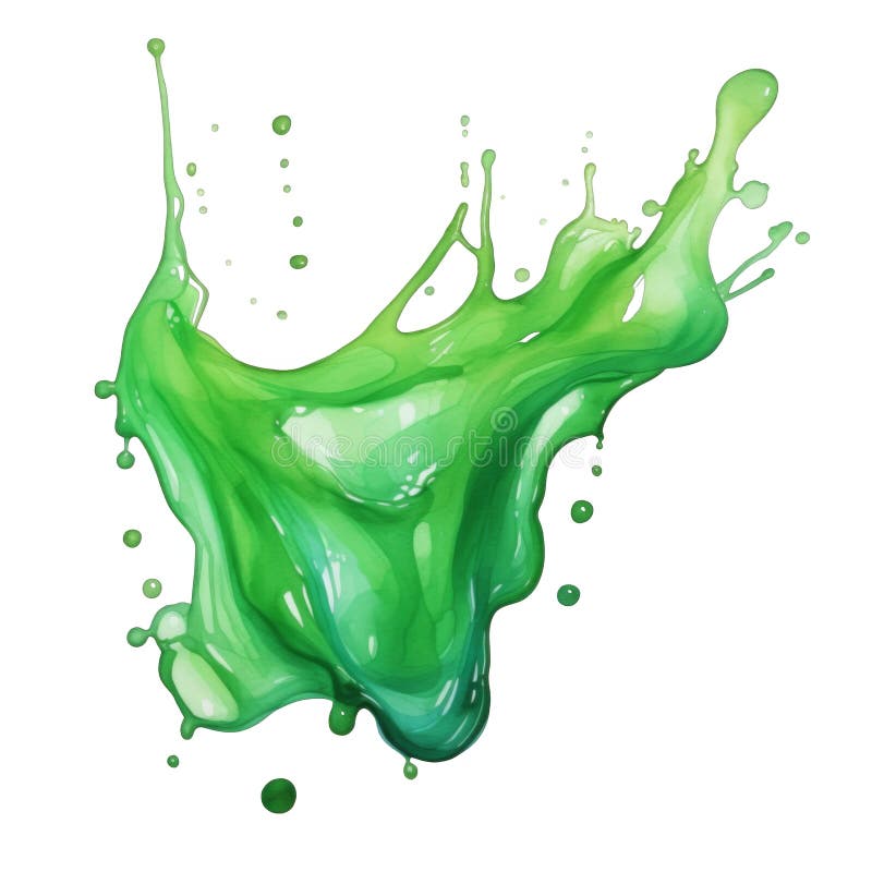 Green Liquid Splashing with Droplets Stock Photo - Illustration of ...