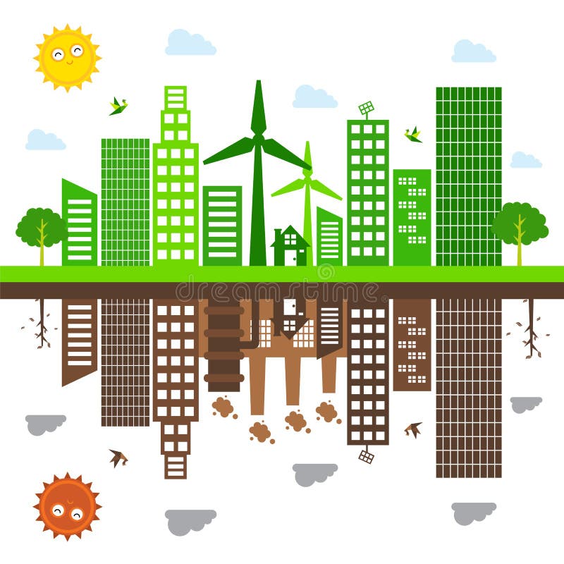 Green city icon stock vector. Illustration of design - 93308380
