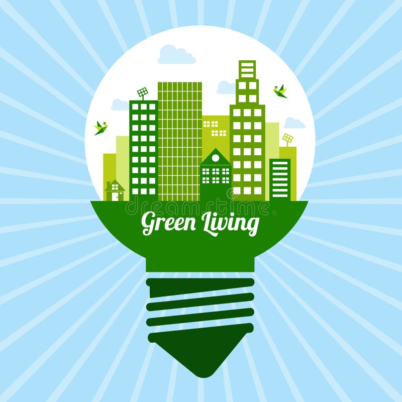 Green living icon stock vector. Illustration of green - 90979567