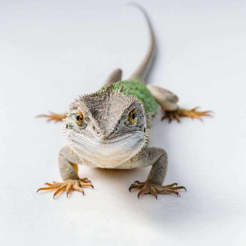 A Green Lizard Isolated on a White Background Stock Illustration ...