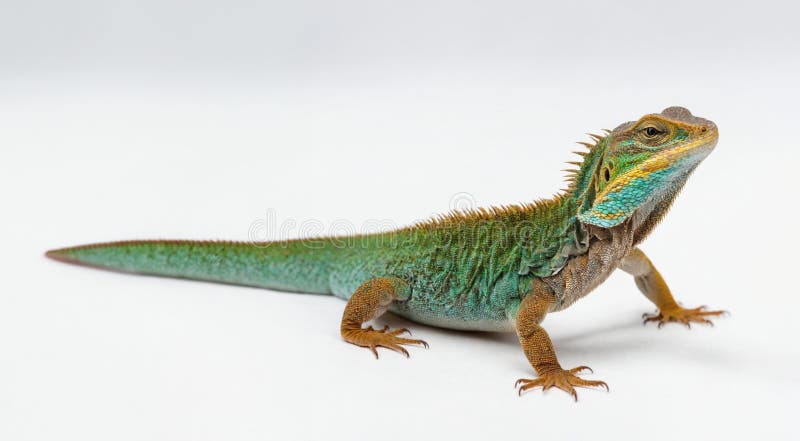 A Green Lizard Isolated on a White Background Stock Illustration ...