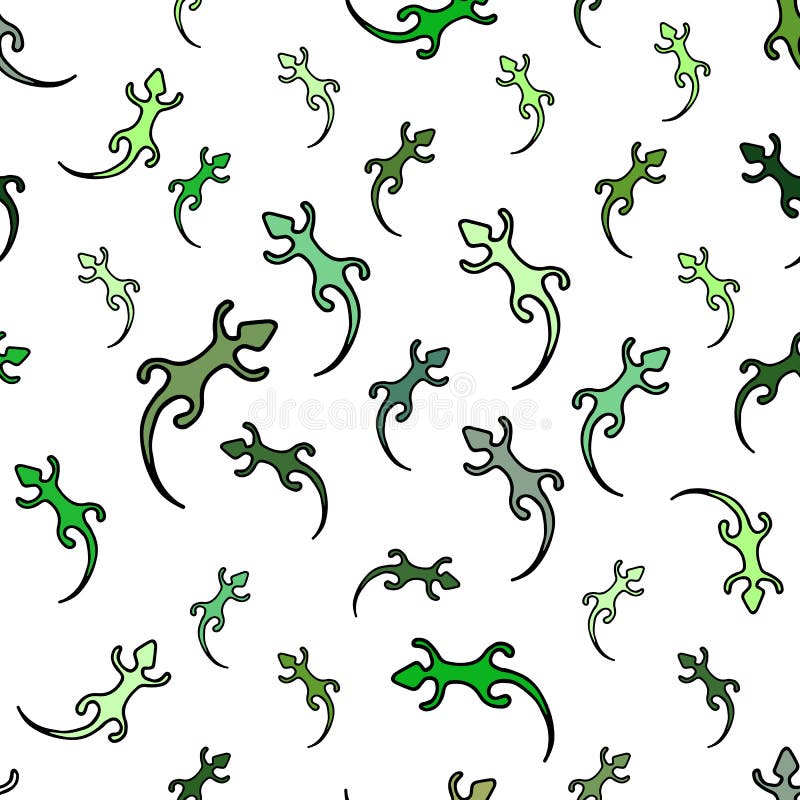 Green Lizard Seamless Pattern Stock Vector - Illustration of gecko ...
