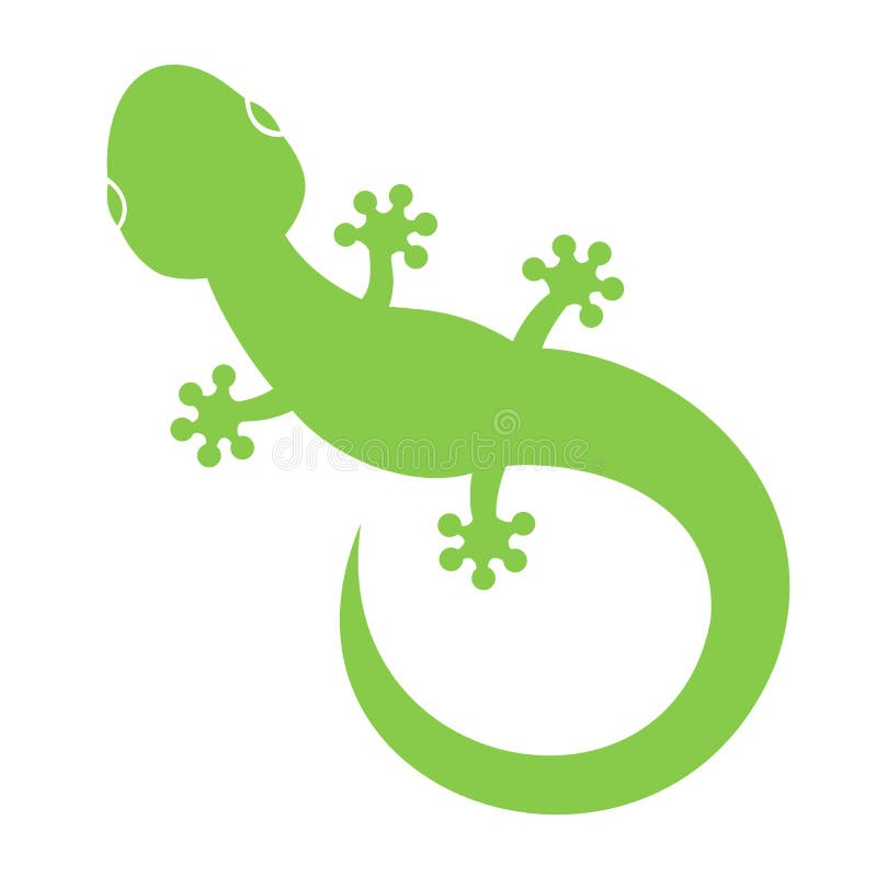 Green Lizard Symbol on White Background Stock Vector - Illustration of ...