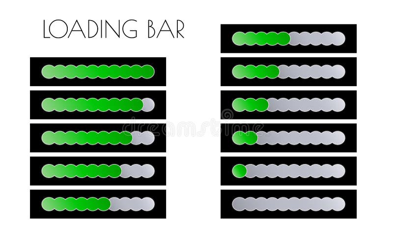Green loading bars stock vector. Illustration of template - 35437303