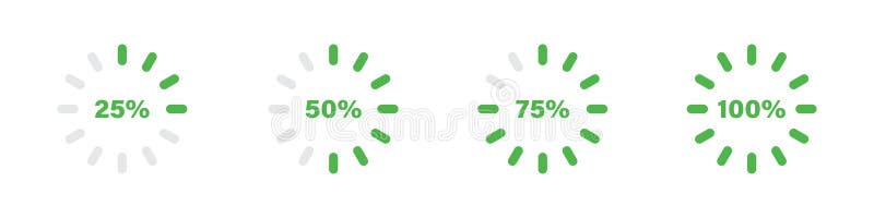 Green Loading Progress Icon Set. Progress Scale. Green Load Indicator ...