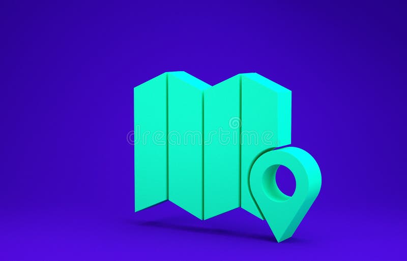 Green Location of the Forest on a Map Icon Isolated on Blue Background ...
