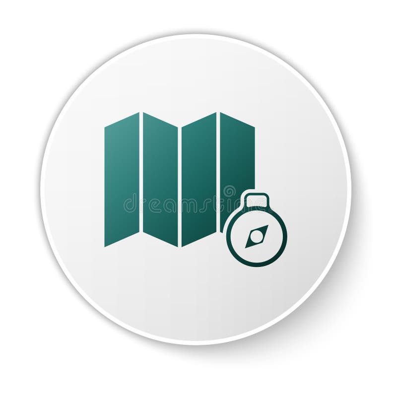 Green Location of the Forest on a Map Icon Isolated on White Background ...