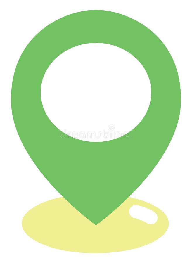 Green location mark, icon stock vector. Illustration of graphic - 261079765