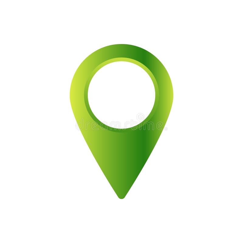 Green Location Marker Icon in Gradient Shades of Bright and Dark Green ...