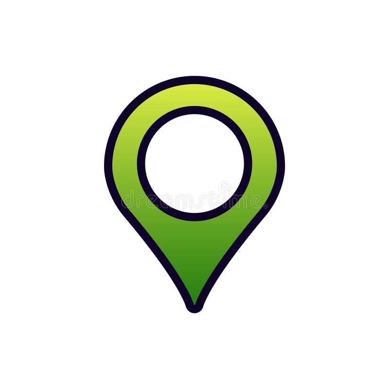 Green Location Pin Icon with Black Outline for Map, Navigation, and ...