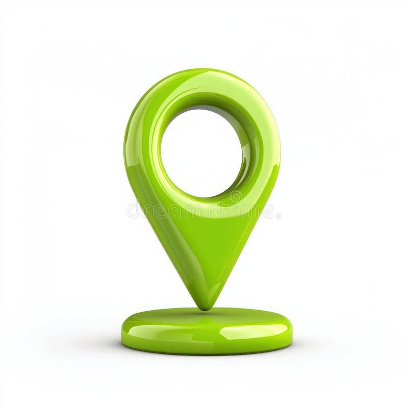 Green Location Pin Isolated on White Background Stock Illustration ...