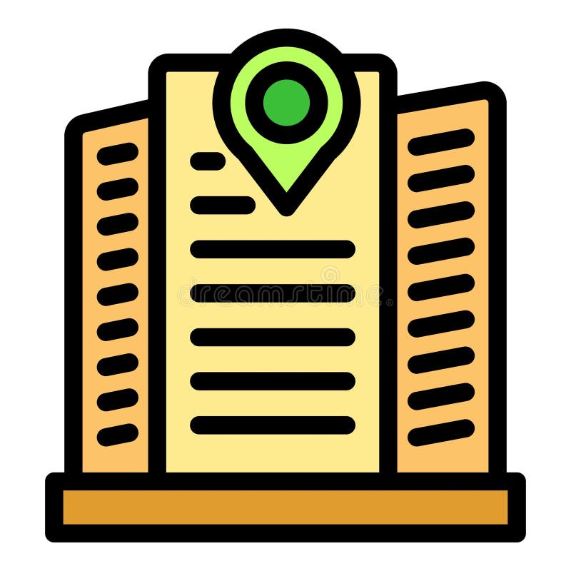 Green Location Pin Showing Address of Modern Building Stock ...