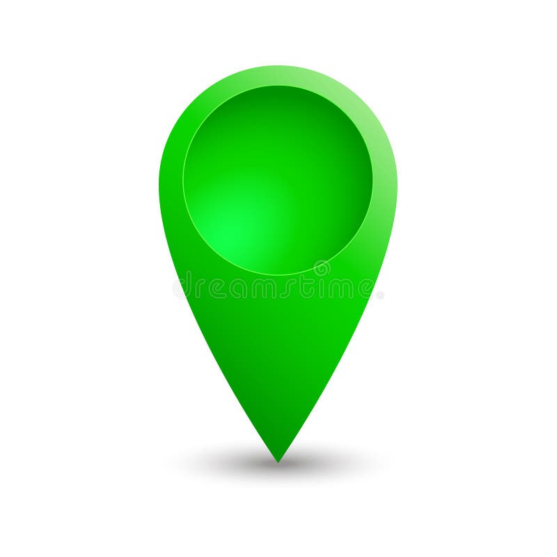 Green Location Sign Icon with Soft Shadow. Vector. Stock Vector ...