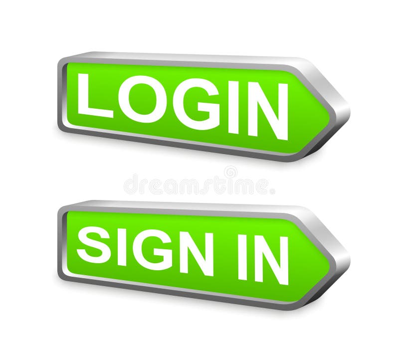 Green Login Metal Arrow Button Stock Illustration - Illustration of ...