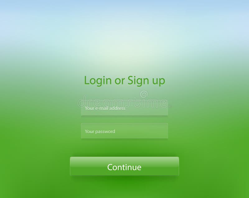 Green Login Screen with Dotted Background Stock Vector - Illustration ...