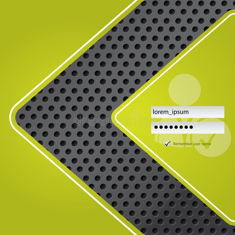 Green Login Screen with Dotted Background Stock Vector - Illustration ...