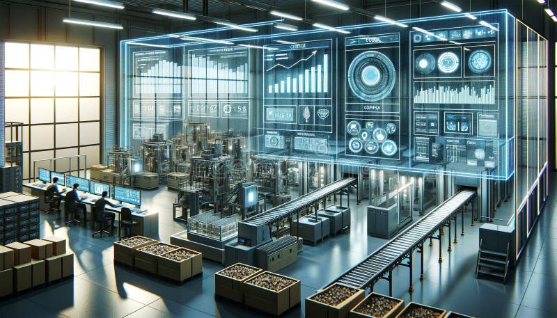 Green Logistics Center with Eco-Friendly Operations Stock Illustration ...