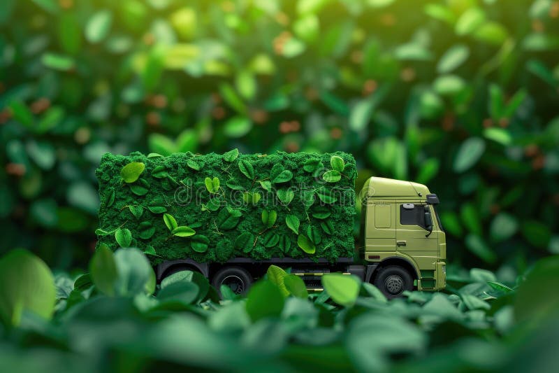Green Logistics: Eco-Friendly Delivery Truck. Stock Illustration ...