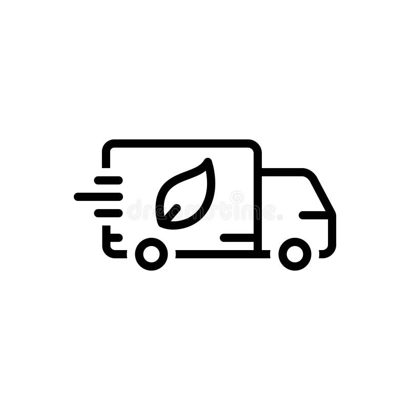 Black Line Icon for Green Logistics, Delivery and Natural Stock Vector - Illustration of ...