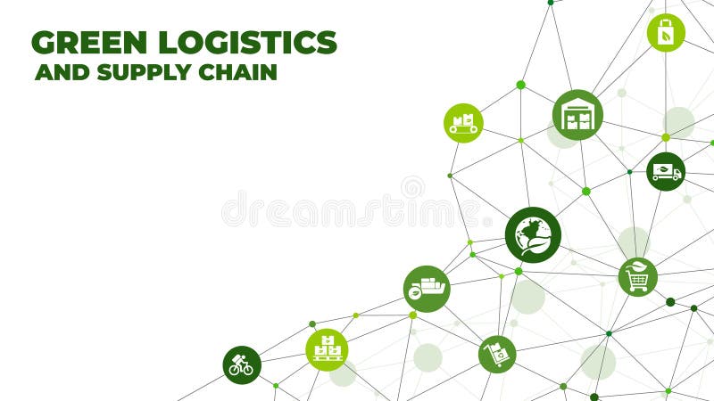 Green Logistics and Supply Chain Vector Illustration. Stock Vector ...