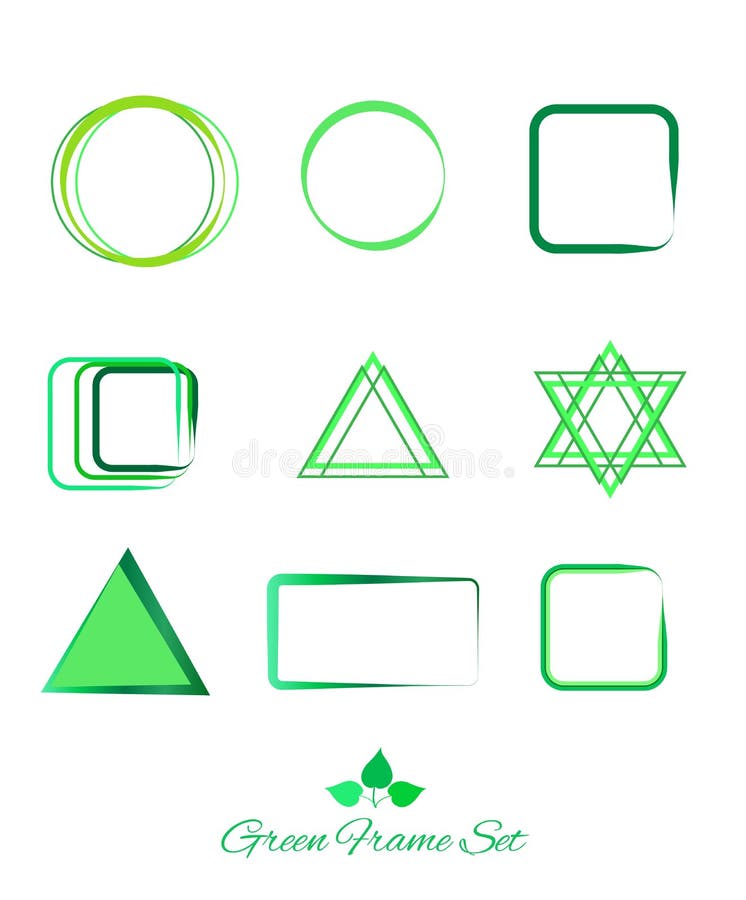 Green Logo and Icon and Frame Set Stock Vector - Illustration of ...