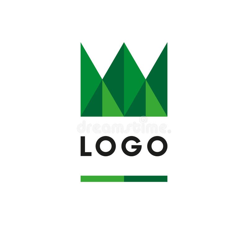 Green Logo. Mountain Logotype. Green Crown. Vector. Stock Illustration ...
