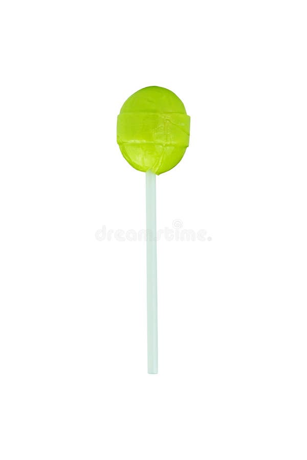 Green Lollipop Isolated on White Background Stock Image - Image of ...