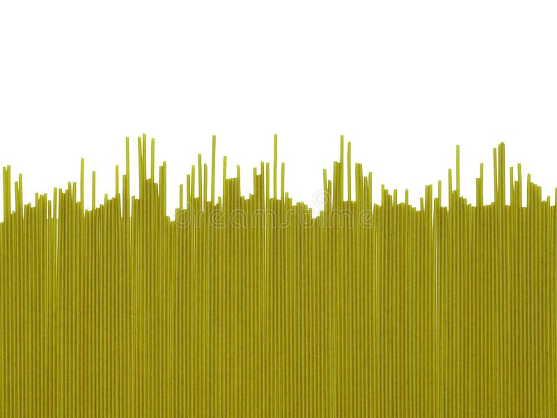 Green Long Raw Spaghetti Background. Spinach Noodles Isolated on White ...