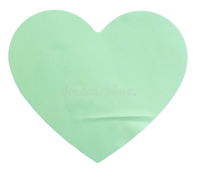 Green Love or Heart Shape Paper Sticker Stock Photo - Image of label ...