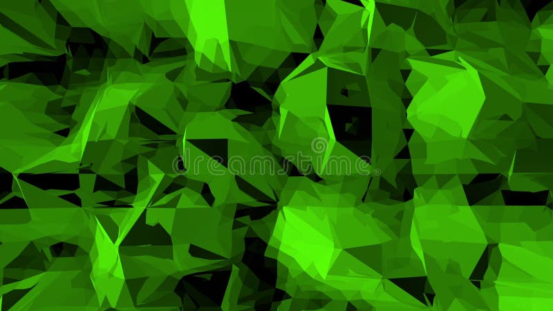 Green Low Poly Background Pulsating. Abstract Low Poly Surface As CG ...