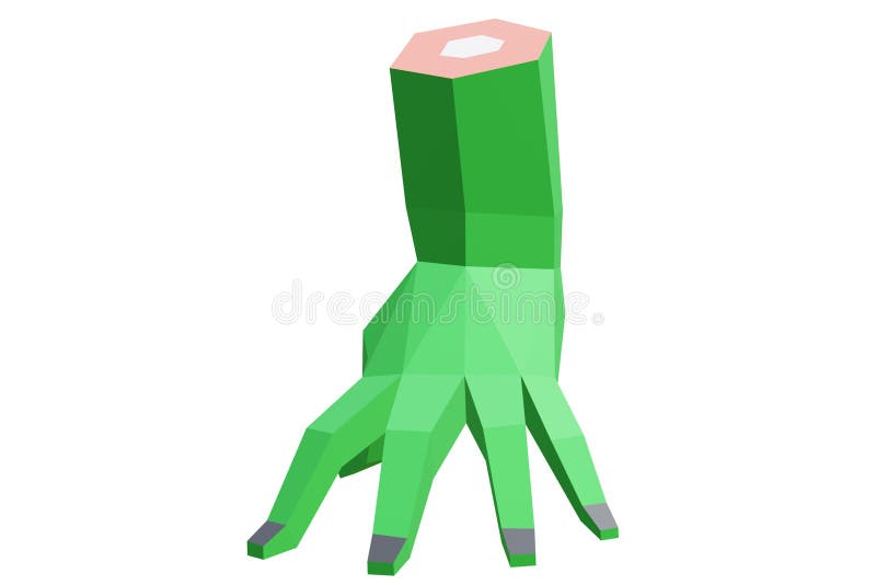 Green Low Poly Severed Zombie Hand Stock Photo - Illustration of design ...