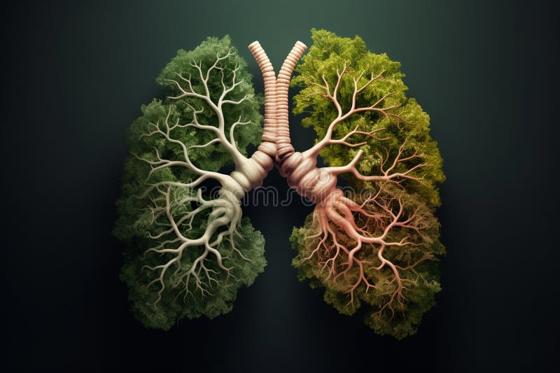 Green Lung with Air Pollution of City, Generative AI Stock Illustration ...