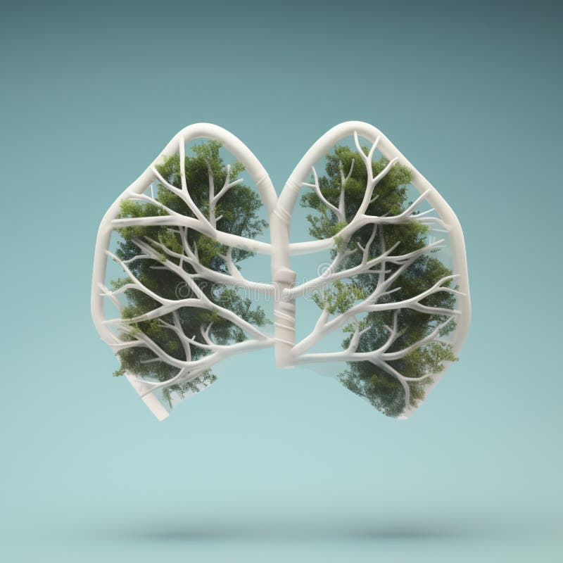 Green Lung with Air Pollution of City, Generative AI Stock Illustration ...