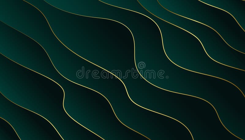 Green Luxury Waves Pattern Background. Elegant Style Concept Stock ...
