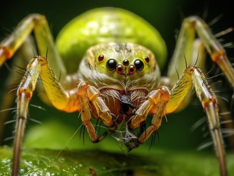 Lynx Spider with Fly Made with Generative AI Illustration Stock ...