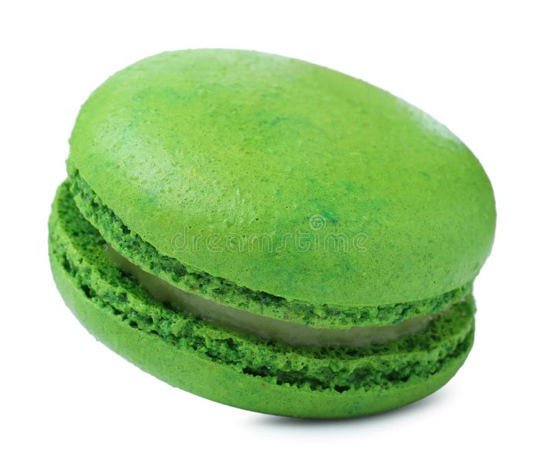 Green Macaron on White. Delicious Dessert Stock Photo - Image of cookie ...