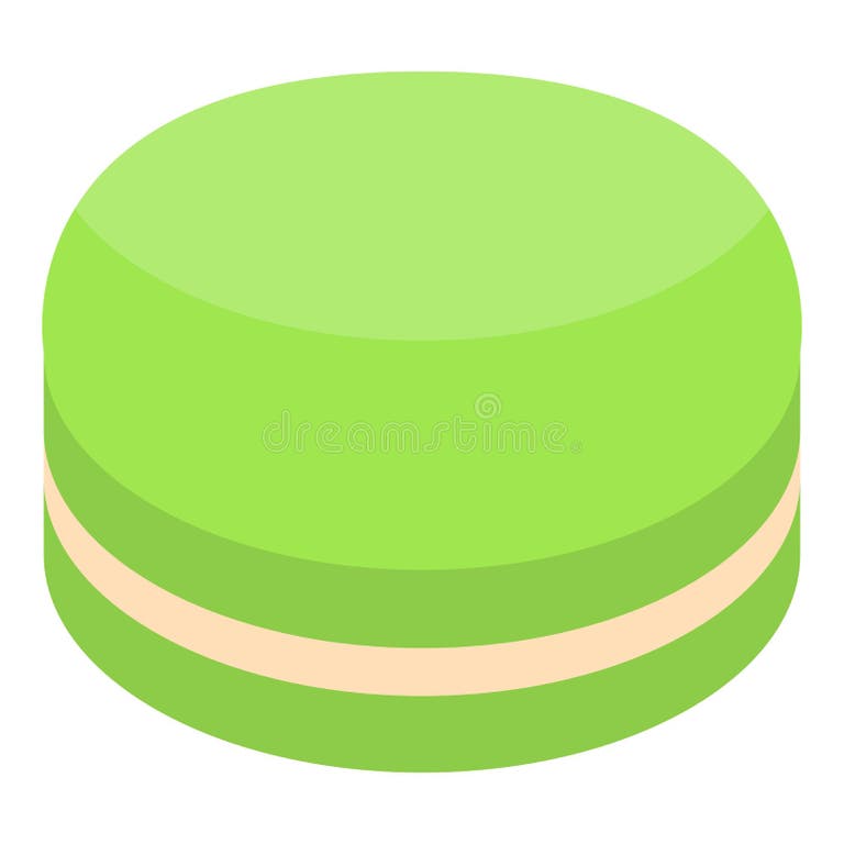 Green Macaroon Icon, Isometric Style Stock Vector - Illustration of ...