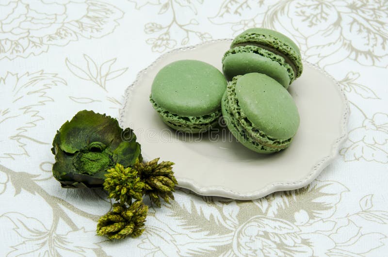 Green macaroons stock image. Image of gourmet, closeup - 30575297