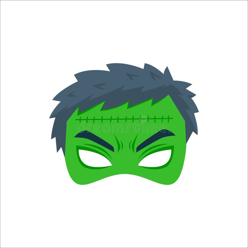 The Green Mad Mask. Isolated Vector Illustration Stock Vector ...